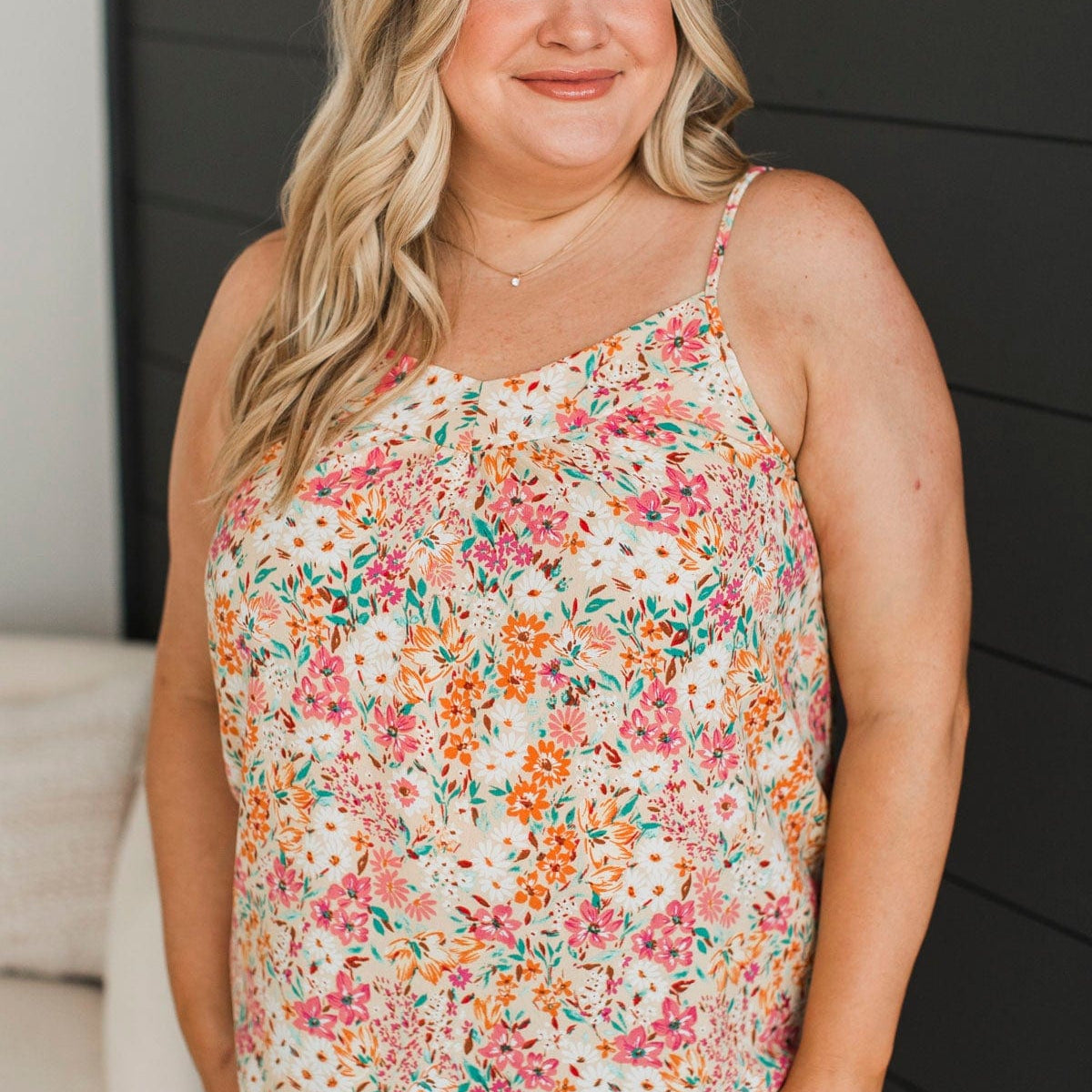 Lost In The Flowers Tank Top- Beige – The Pulse Boutique