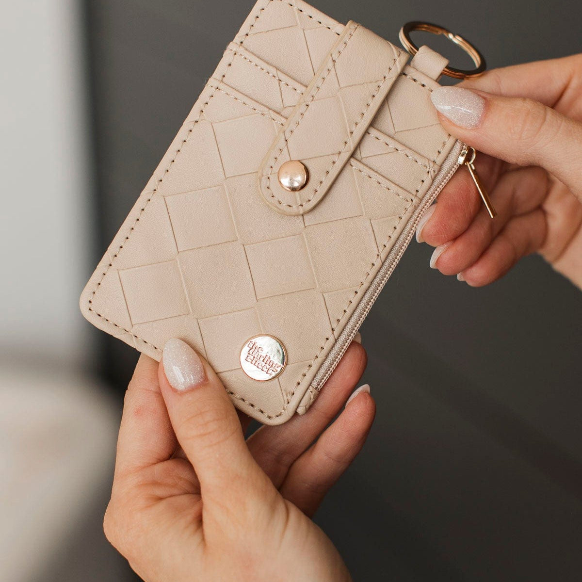 The Darling Effect Woven Keychain Card Wallet- Oat – The Pulse Boutique