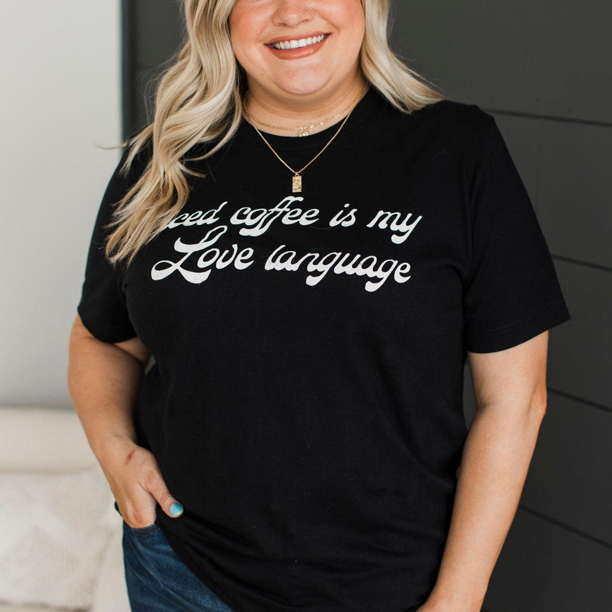 "Iced Coffee Is My Love Language" Graphic Tee- Black – The Pulse Boutique