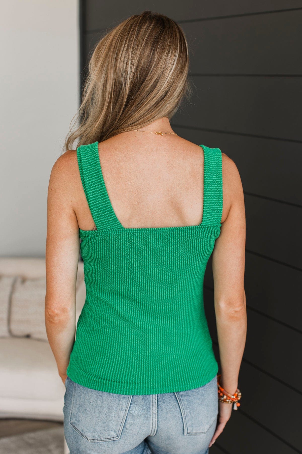 So Many Smiles Ribbed Tank Top- Kelly Green – The Pulse Boutique