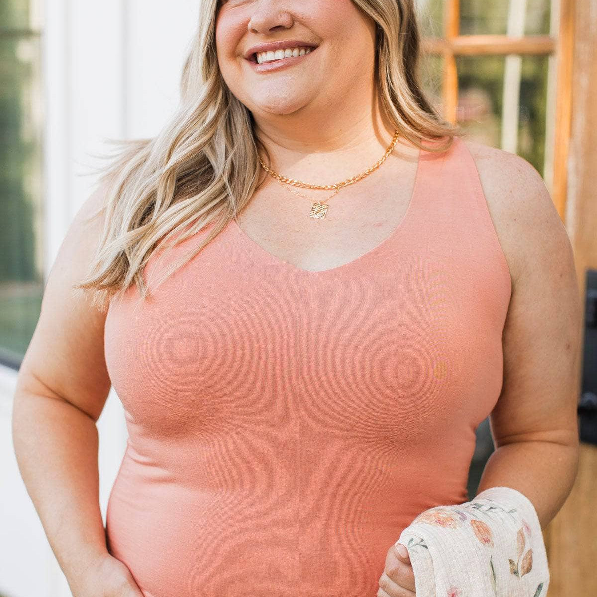 Loving Harmony V-Neck Tank Top- Dusty Coral – The Pulse Boutique