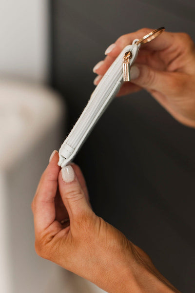 The Darling Effect Keychain Card Wallet- White – The Pulse Boutique