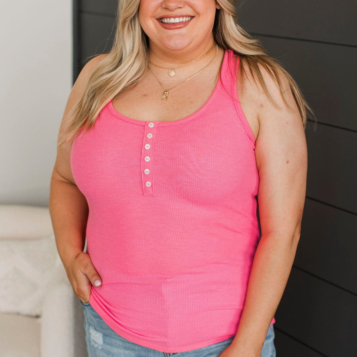 Can't Get The Best Of Me Tank Top- Neon Pink – The Pulse Boutique