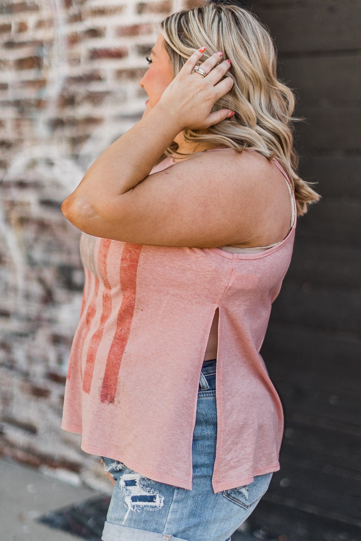 Miss Independent Side Slit Tank Top- Pink – The Pulse Boutique