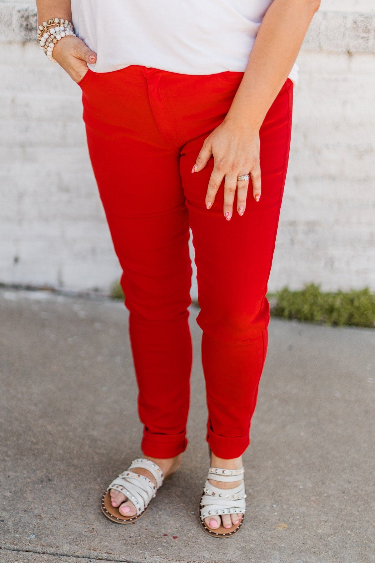 KanCan High-Rise Colored Skinny Jeans- Red – The Pulse Boutique