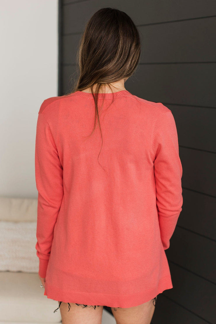 Many Reasons Lightweight Cardigan- Coral – The Pulse Boutique