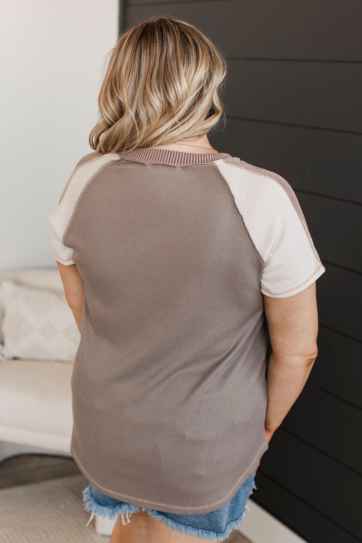 Laughing With Friends Color Block Top- Mocha – The Pulse Boutique