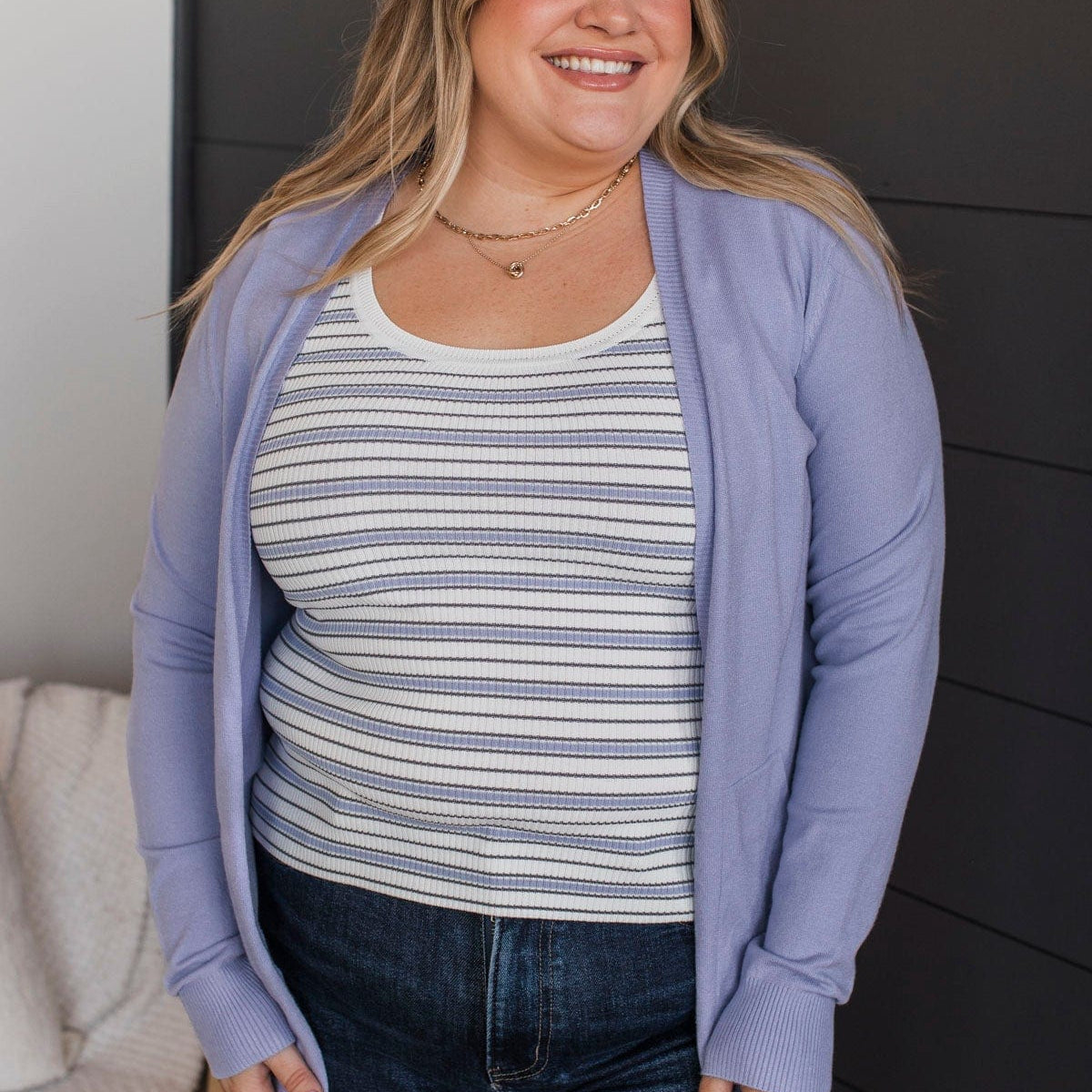 Many Reasons Lightweight Cardigan- Dark Periwinkle – The Pulse Boutique
