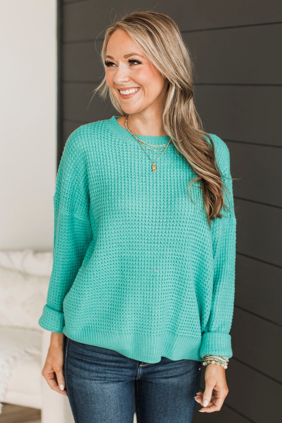 Captivating In Color Knit Sweater- Dark Mint – The Pulse Boutique