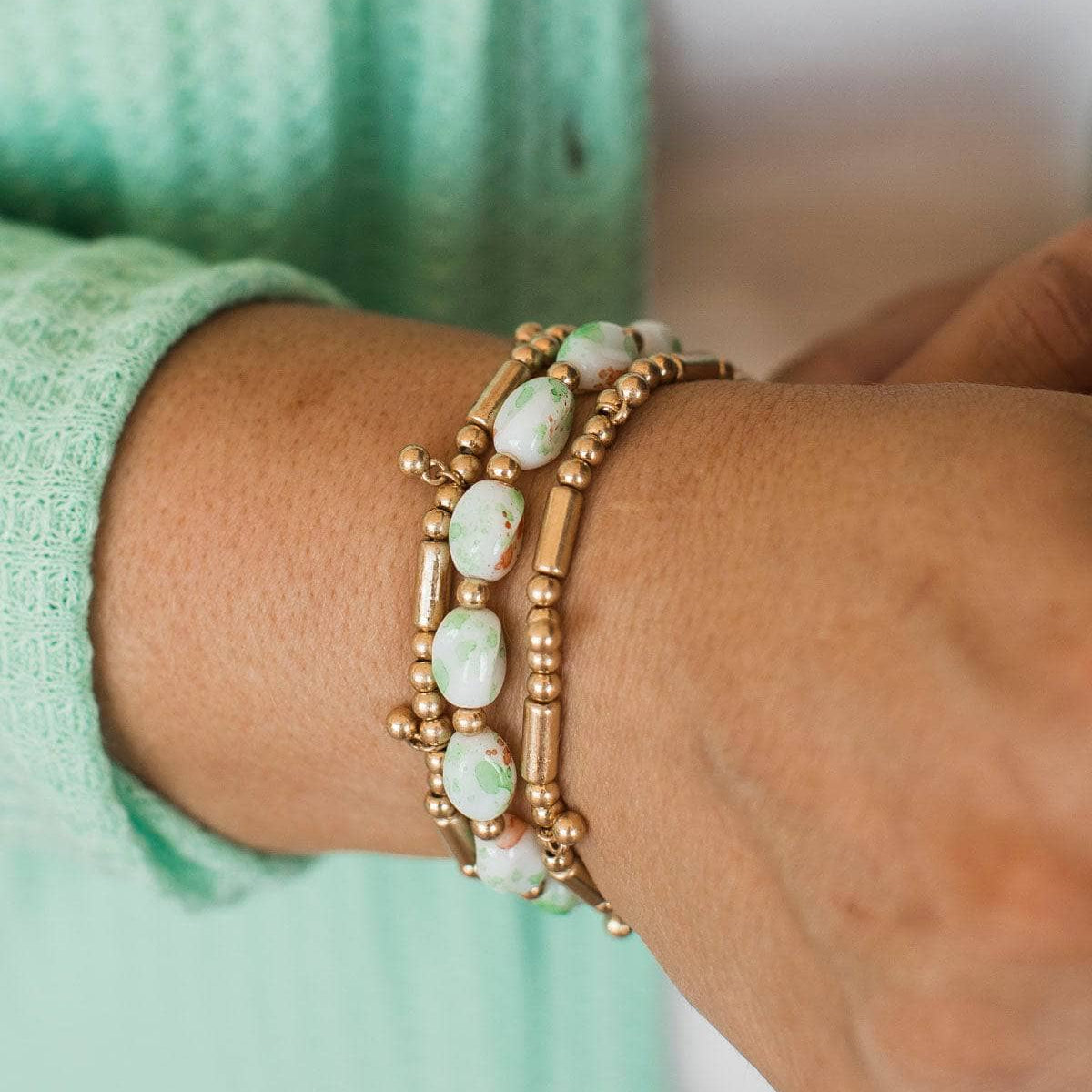 Unbelievable Charm Bracelet Set- Mint & Gold – The Pulse Boutique