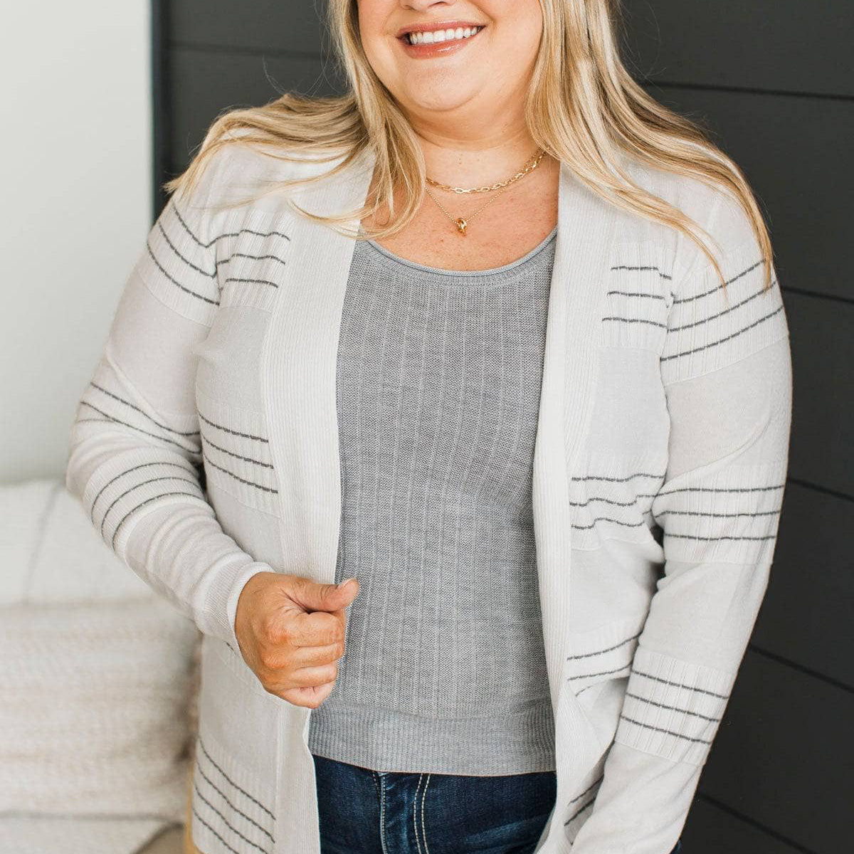 Keep In Mind Stitch Stripe Cardigan- Ivory – The Pulse Boutique