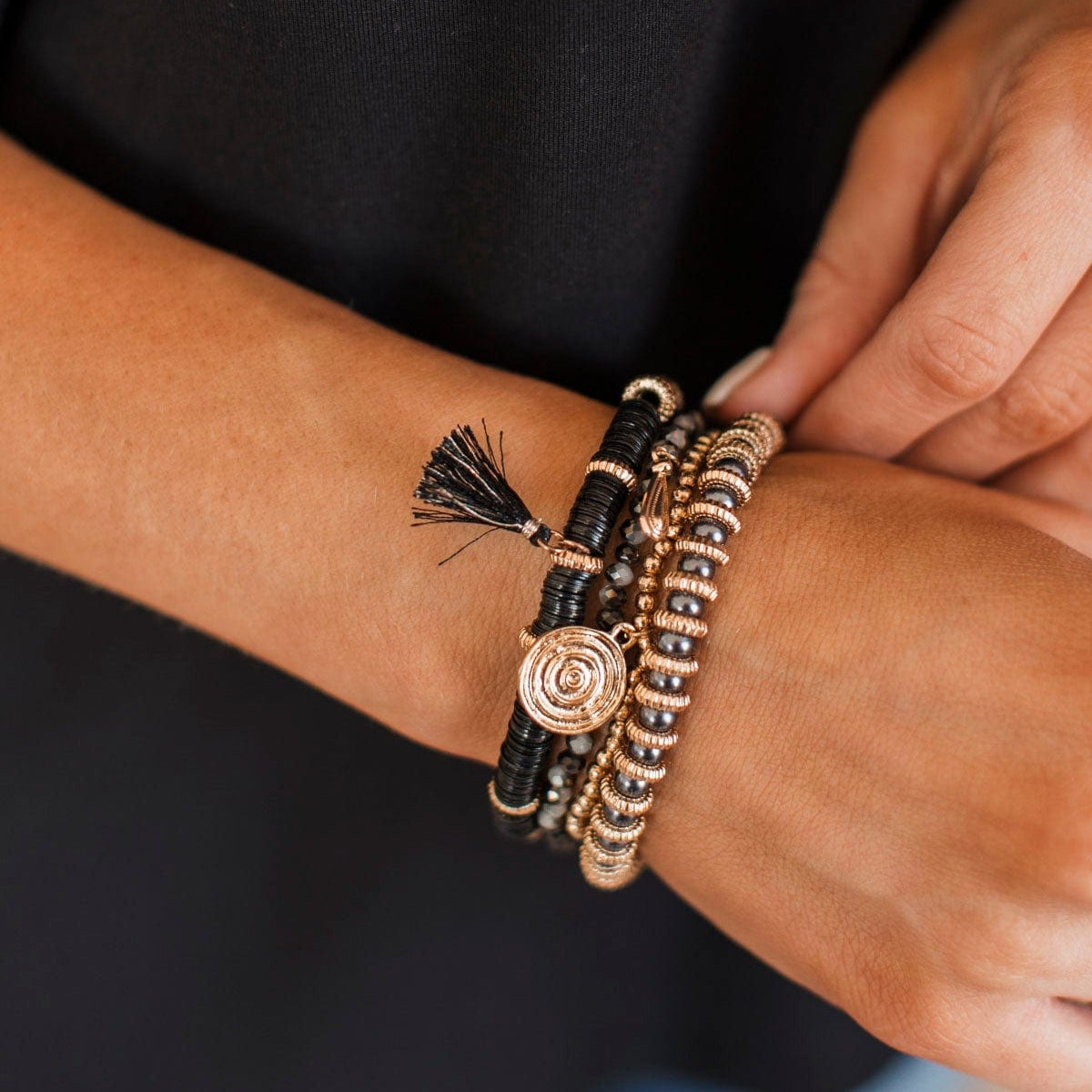 Full Of Affection Bracelet Set- Black – The Pulse Boutique