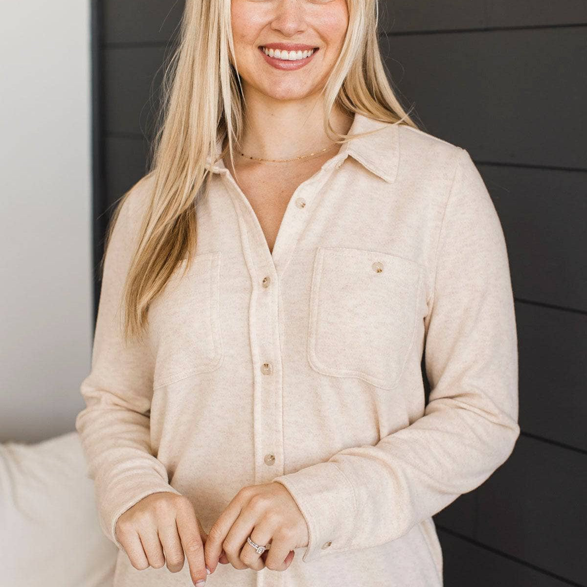 Thread & Supply Free Falling Shirt Jacket- Pink Oatmeal – The Pulse ...
