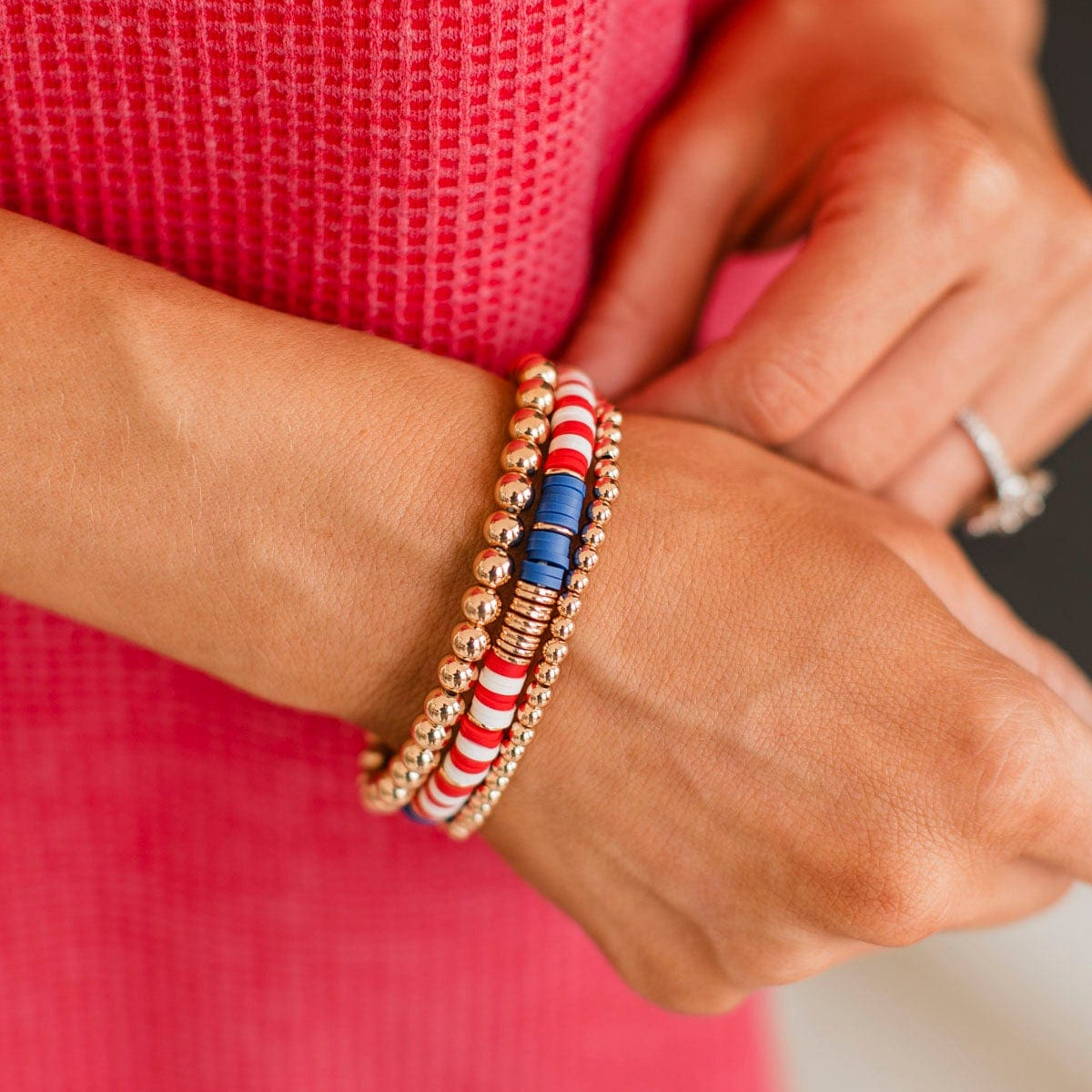 Putting In Effort Bracelet Set- Red, Blue, & Gold – The Pulse Boutique