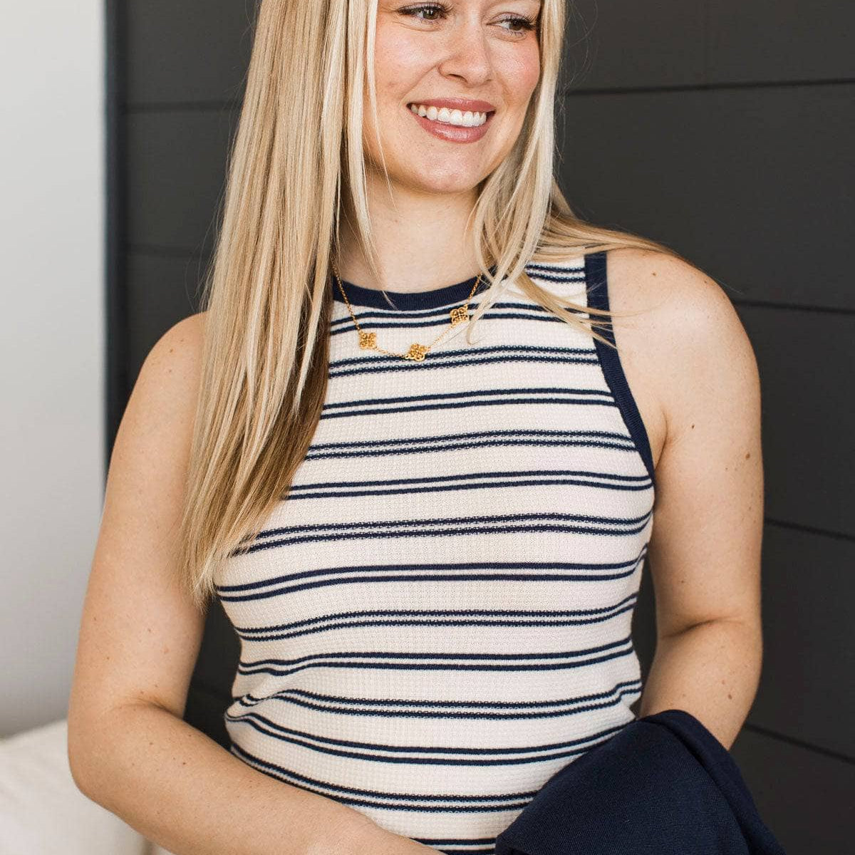 Almost Irresistible Striped Tank Top- Navy & Ivory – The Pulse Boutique