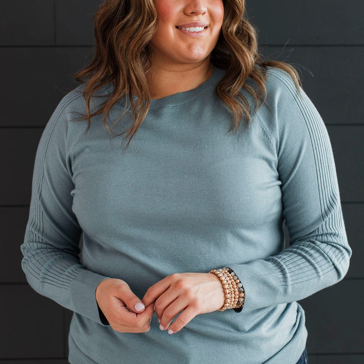 Darling Of Mine Knit Sweater- Dusty Blue – The Pulse Boutique