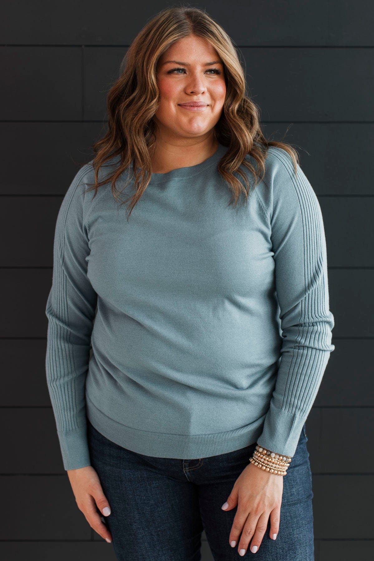 Darling Of Mine Knit Sweater- Dusty Blue – The Pulse Boutique
