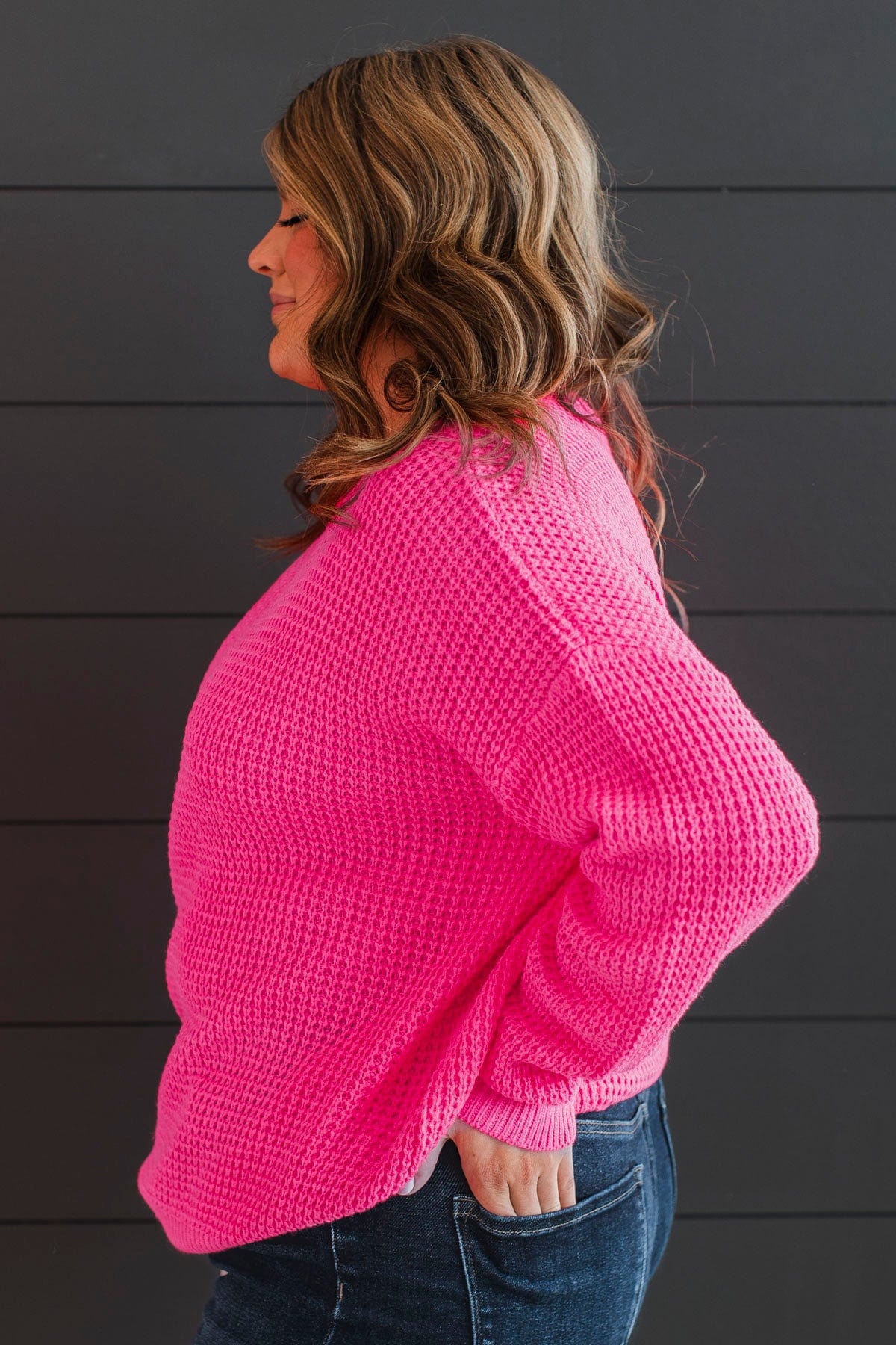 Captivating In Color Knit Sweater- Neon Pink – The Pulse Boutique