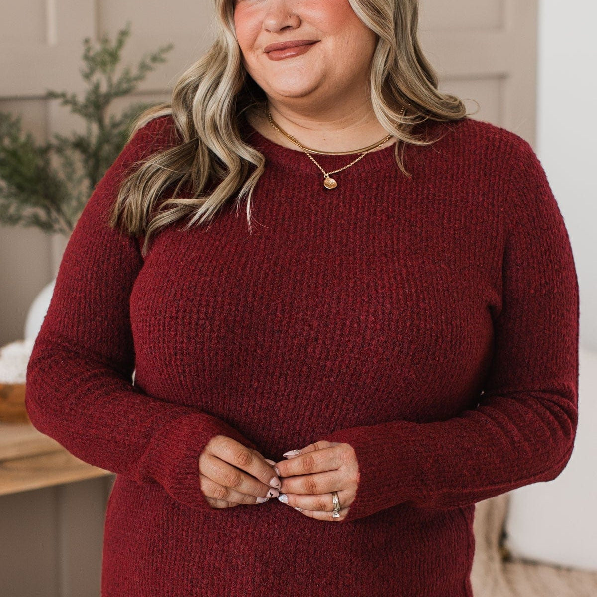 Simply Unforgettable Knit Sweater- Burgundy – The Pulse Boutique