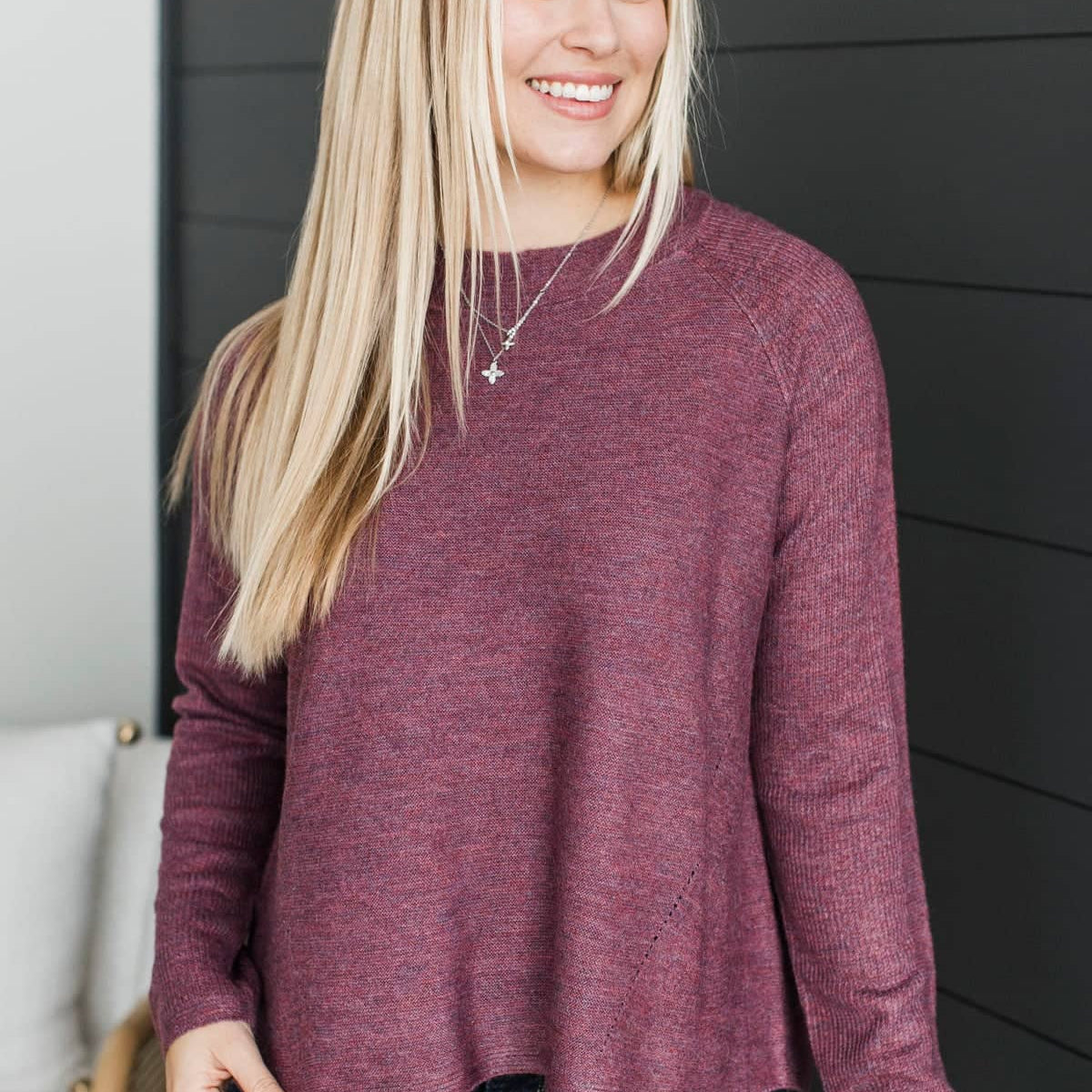 Staggering Beauty Knit Sweater- Dark Berry – The Pulse Boutique