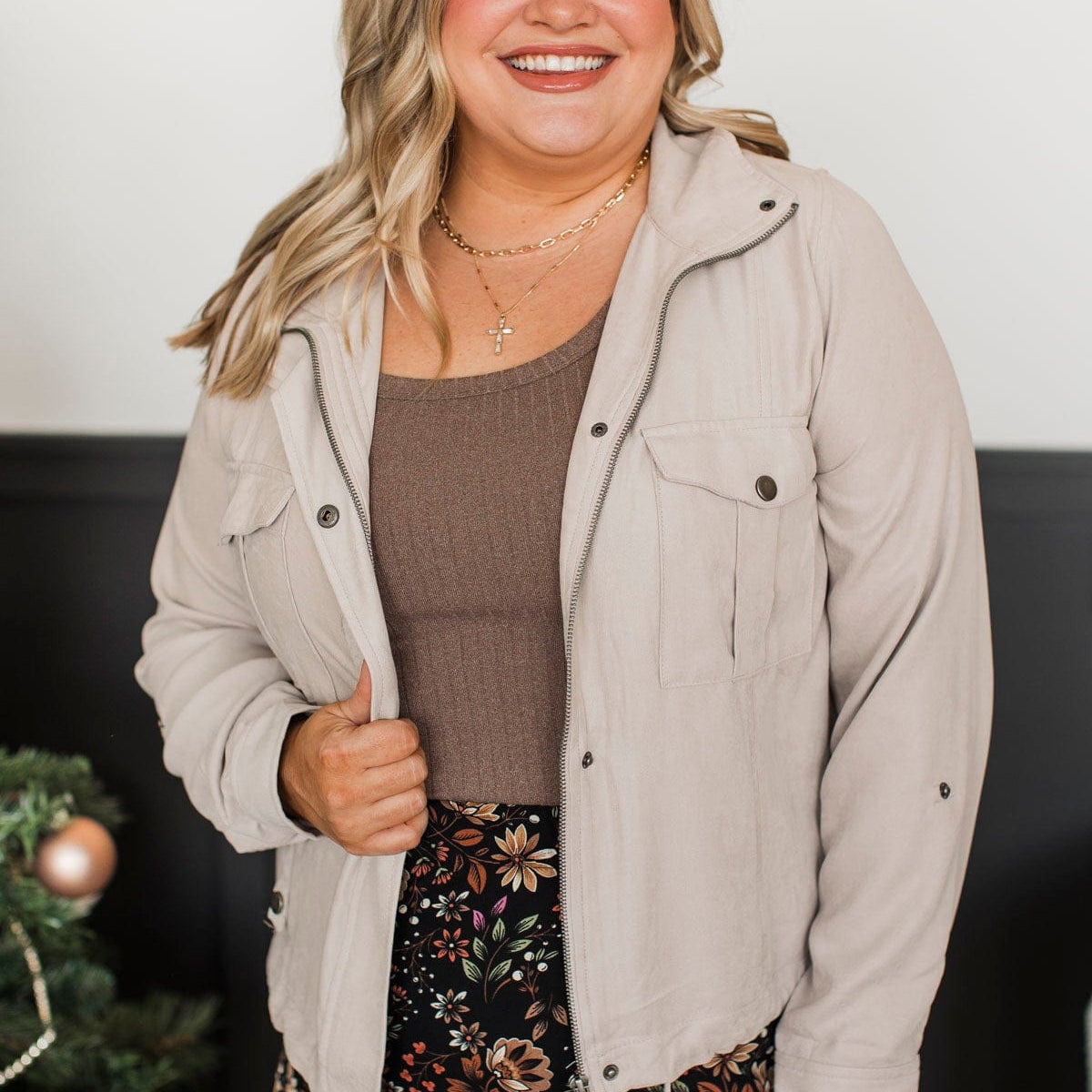 Brisk Morning Lightweight Zip Up Jacket- Natural – The Pulse Boutique