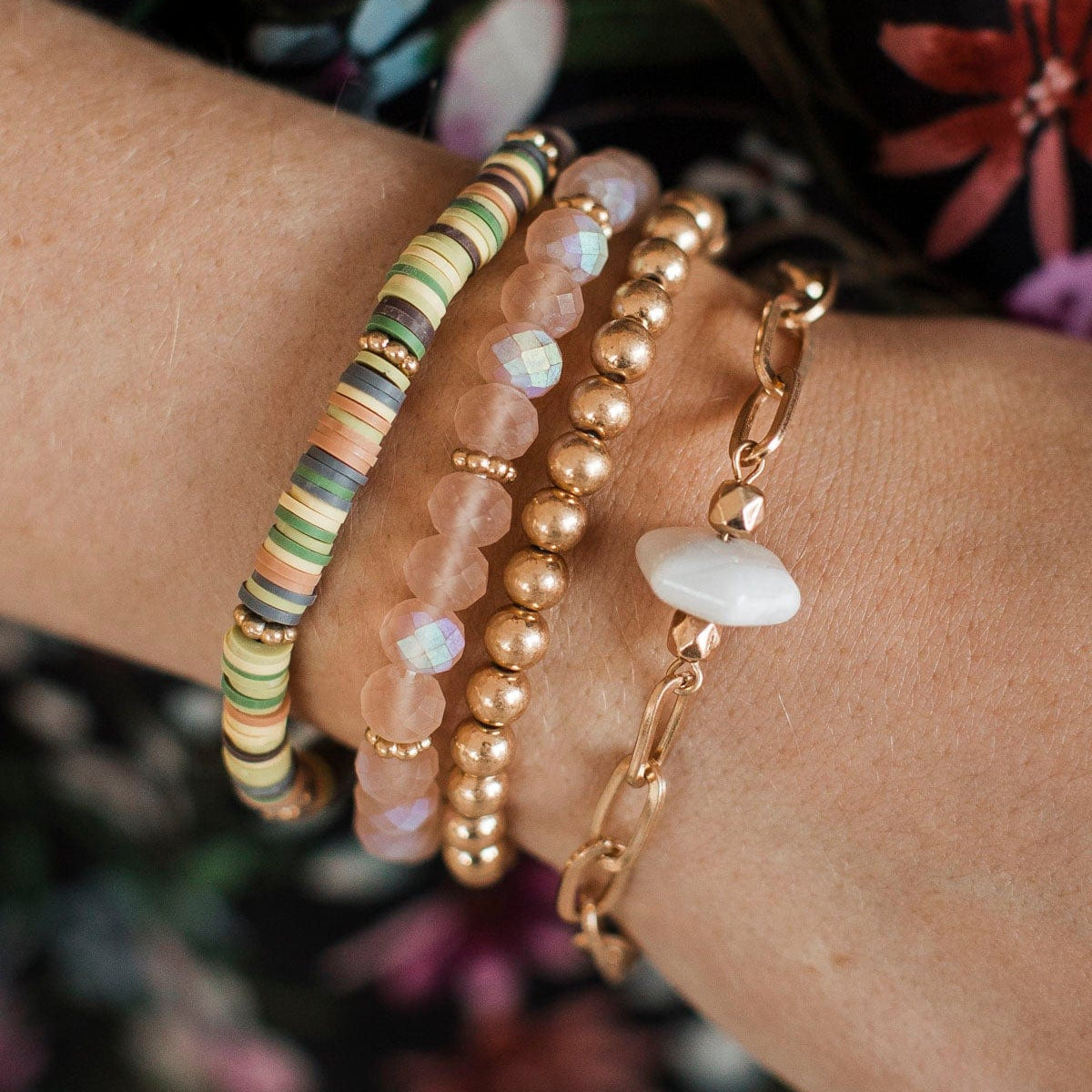 Best Of Us Bracelet Set- Gold & Green – The Pulse Boutique