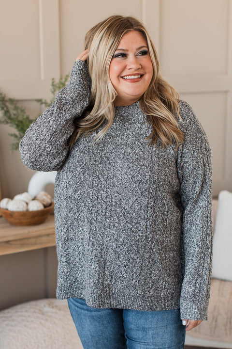 Brings Me Joy Knit Sweater- Grey – The Pulse Boutique