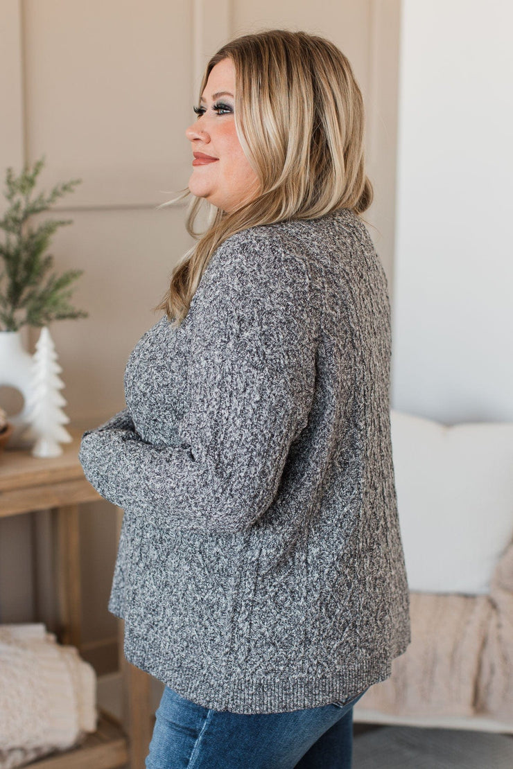 Brings Me Joy Knit Sweater- Grey – The Pulse Boutique