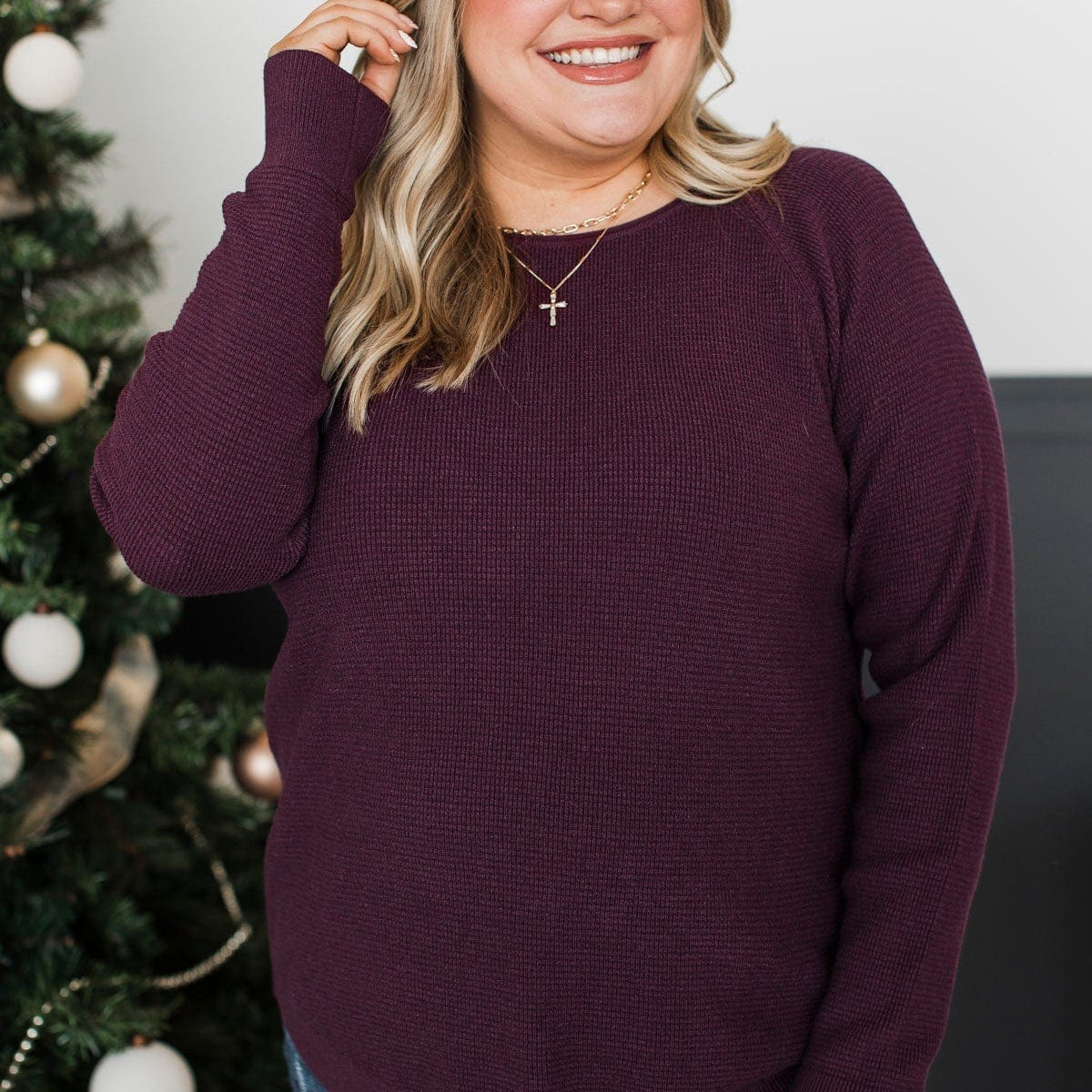 Definitely The Cutest Knit Sweater- Dark Plum – The Pulse Boutique