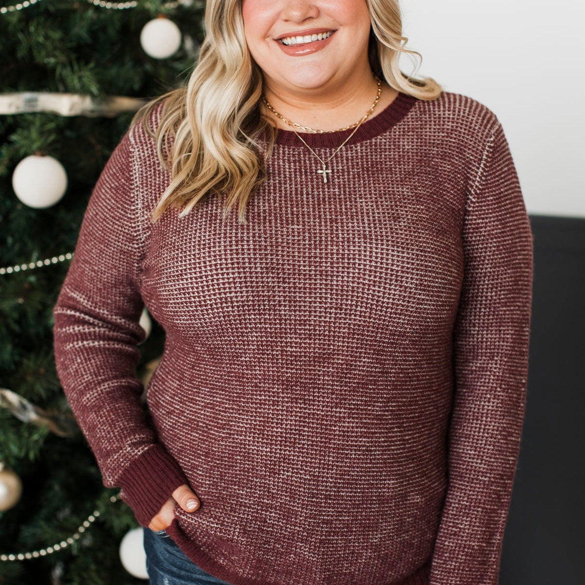 Undeniable Chemistry Knit Sweater- Wine – The Pulse Boutique