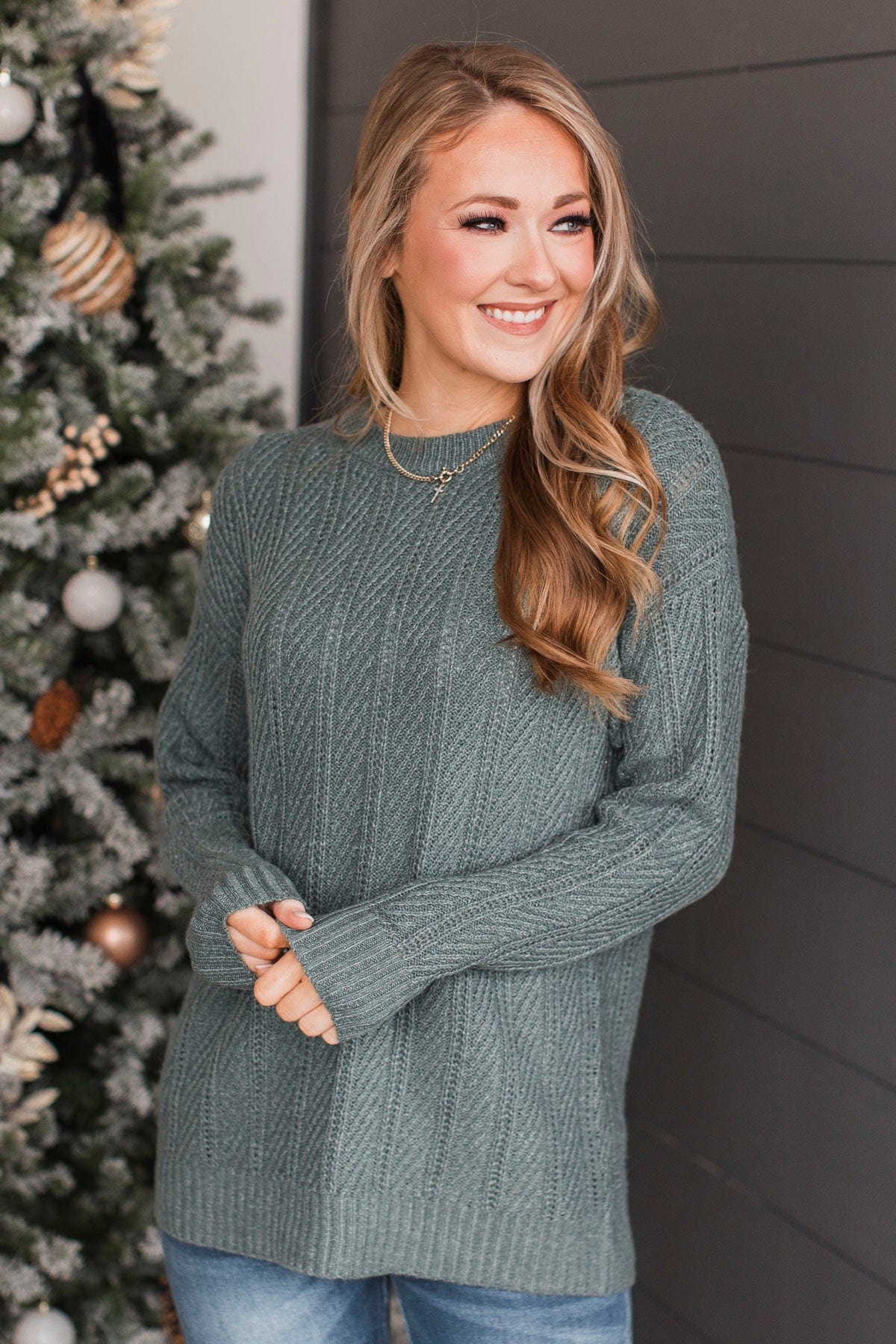 Pique Your Interest Knit Sweater- Dusty Olive – The Pulse Boutique