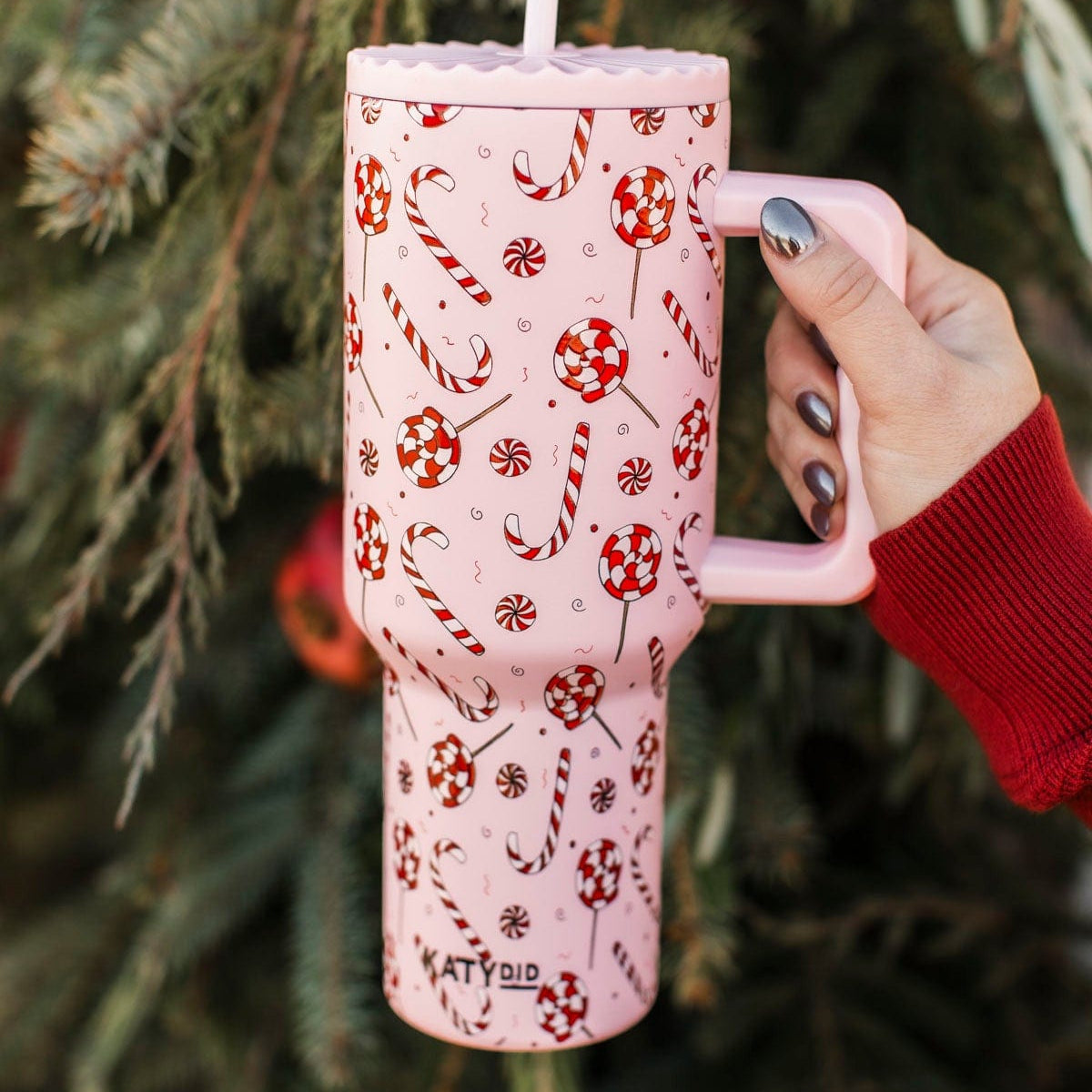 Katydid Pink Candy Canes Travel Tumbler – The Pulse Boutique