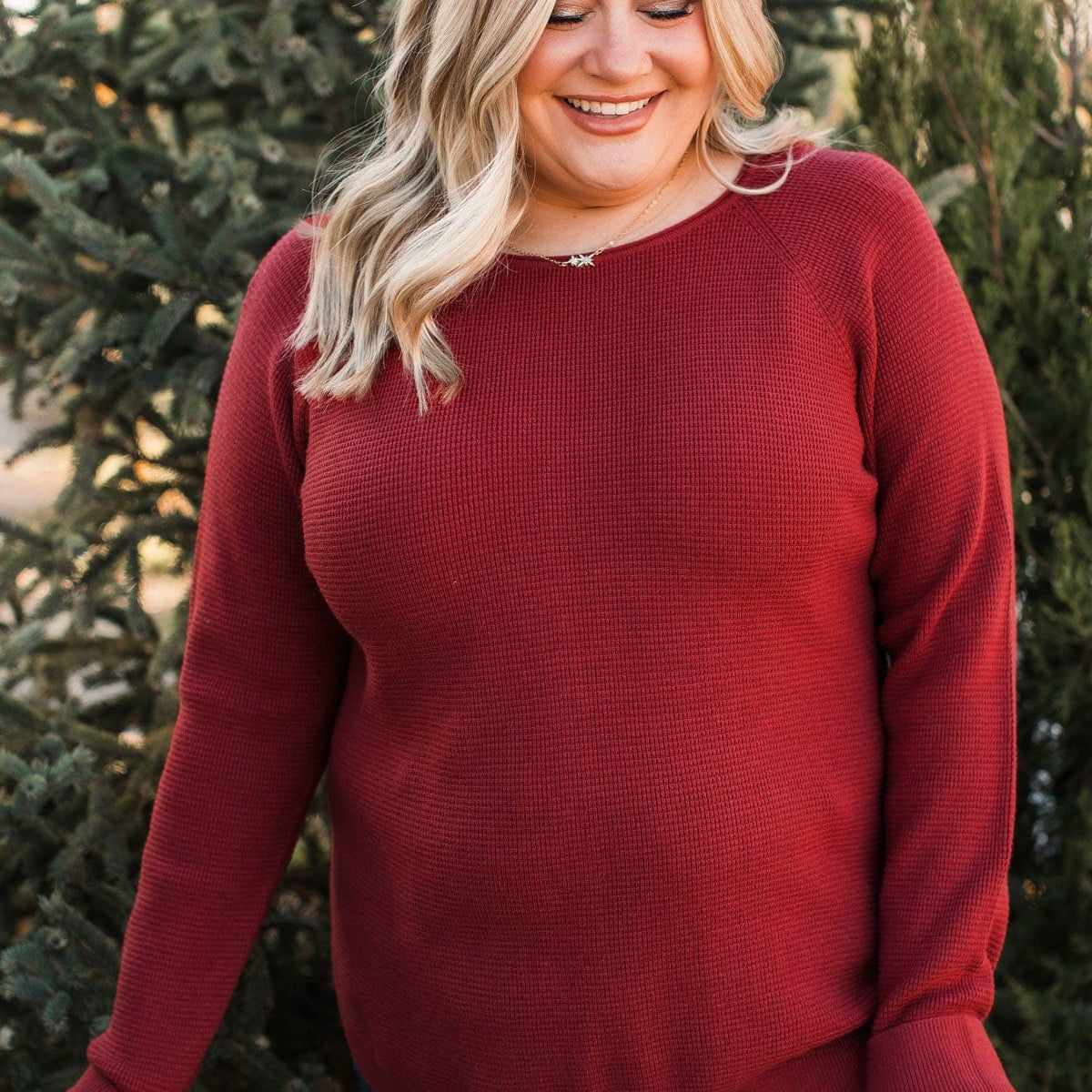 Definitely The Cutest Knit Sweater- Dark Red – The Pulse Boutique