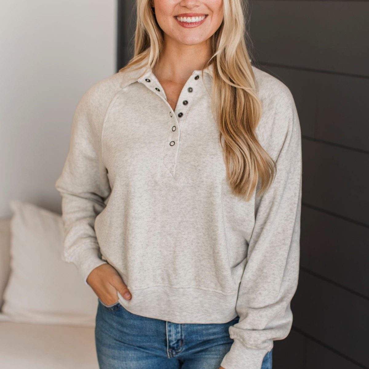 Thread & Supply Enviable Style Pullover- Heather Grey – The Pulse Boutique