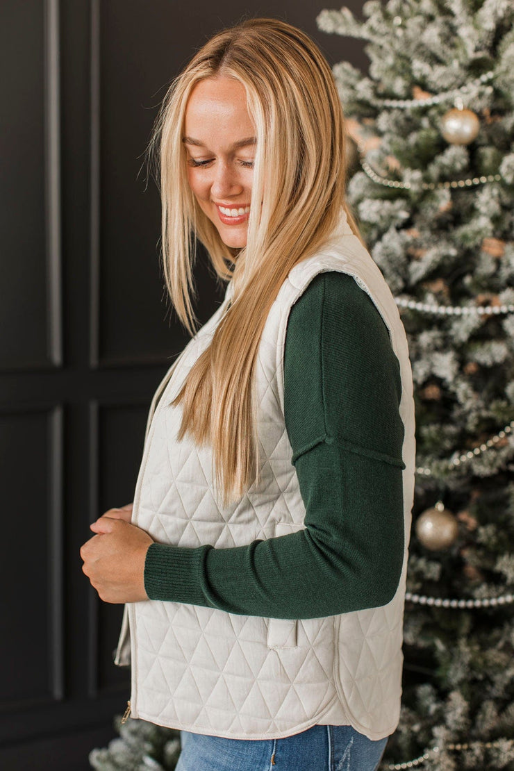 Beyond Comparison Puffer Vest- Ivory – The Pulse Boutique