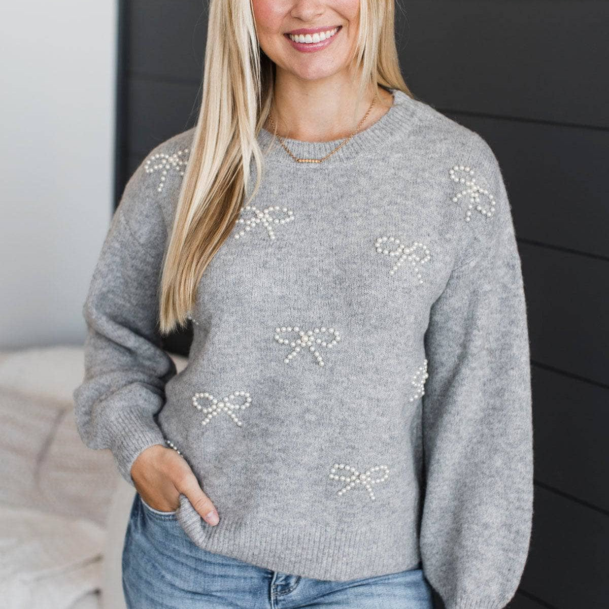 Easily Gorgeous Embroidered Knit Sweater- Heather Grey – The Pulse Boutique