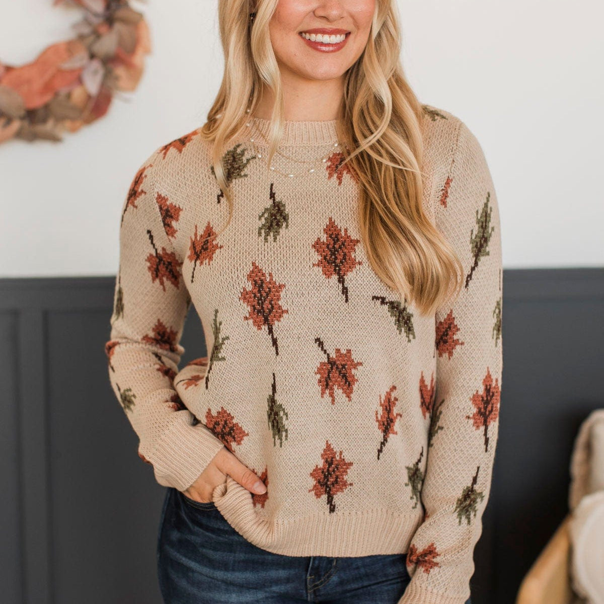 Essence Of Autumn Knit Sweater- Oatmeal – The Pulse Boutique