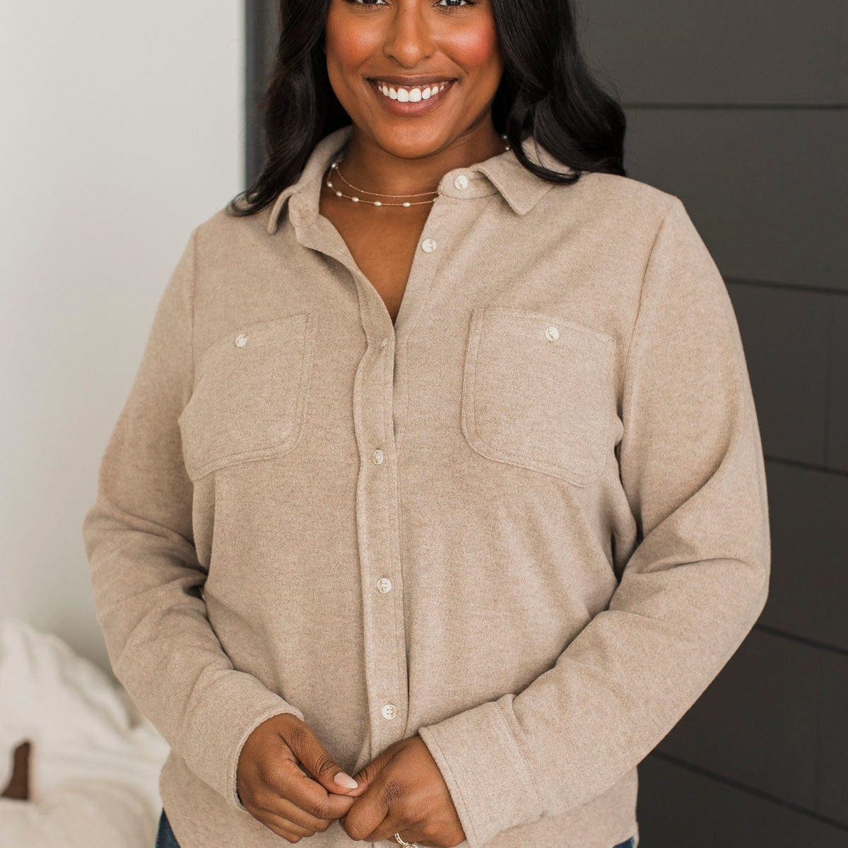 Thread & Supply Free Falling Shirt Jacket- Light Mocha – The Pulse Boutique