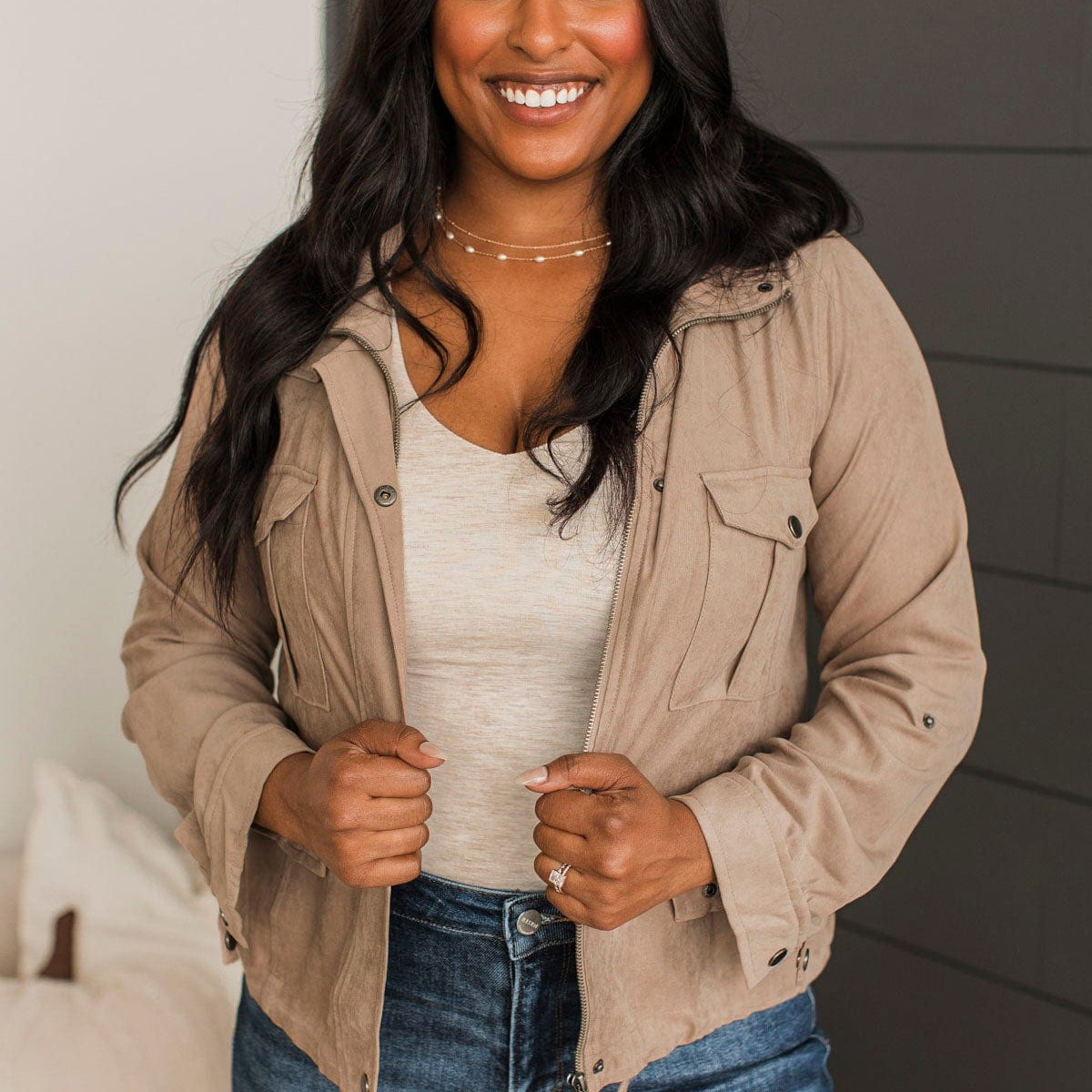Brisk Morning Lightweight Zip Up Jacket- Taupe – The Pulse Boutique