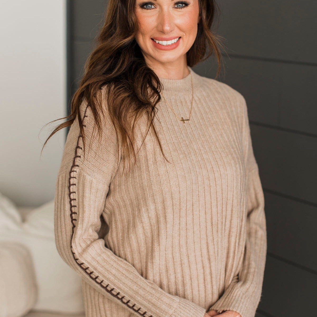 Happening Again Knit Sweater- Sand – The Pulse Boutique