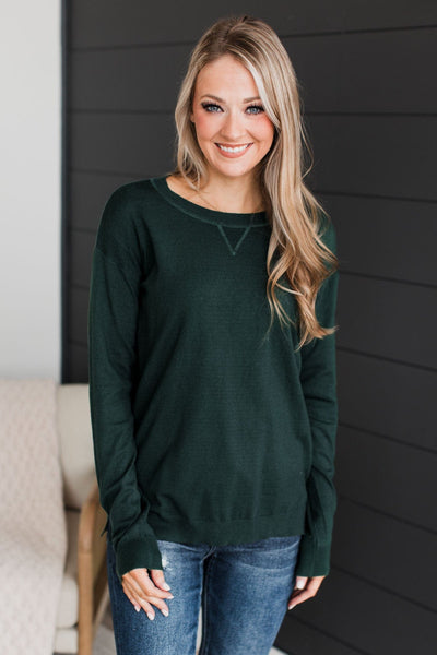 Unforgettable Feeling Knit Sweater- Forest Green – The Pulse Boutique