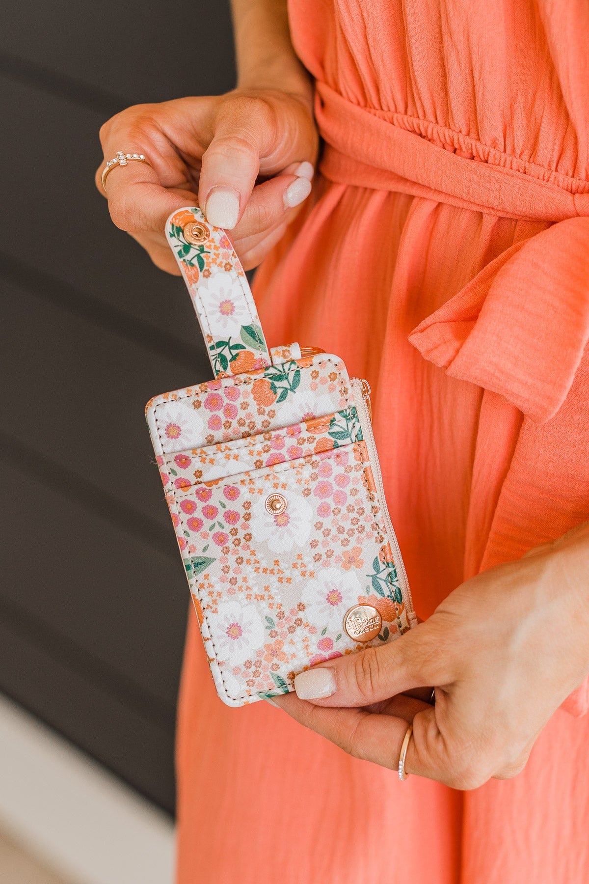 The Darling Effect Keychain Card Wallet- Orange & Tan – The Pulse Boutique