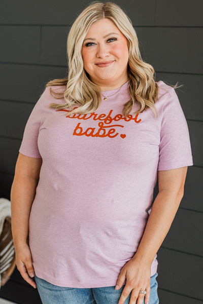 "Barefoot Babe" Graphic Tee- Lilac – The Pulse Boutique