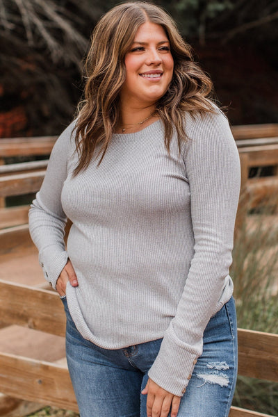 Dreams Of Forever Ribbed Top- Heather Grey – The Pulse Boutique