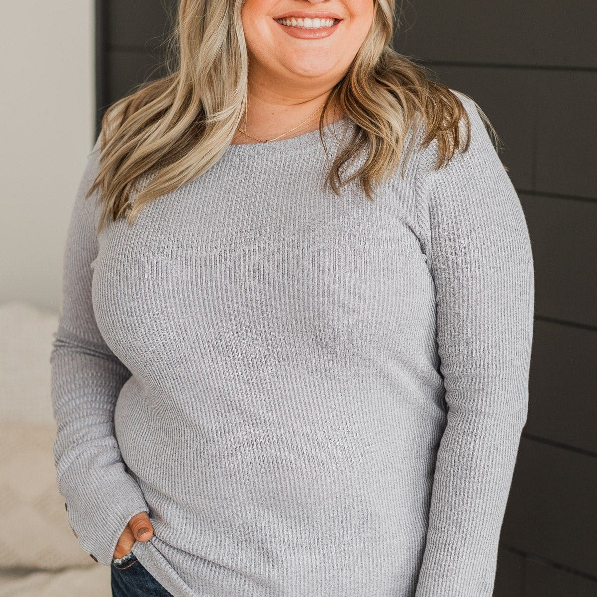 Dreams Of Forever Ribbed Top- Heather Grey – The Pulse Boutique