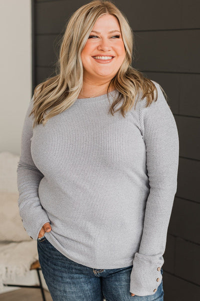 Dreams Of Forever Ribbed Top- Heather Grey – The Pulse Boutique