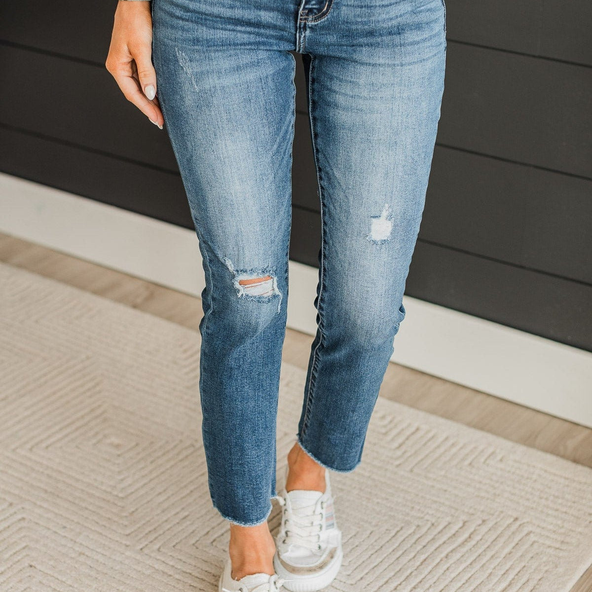 Vervet Stretch Straight Jeans- Gretchen Wash – The Pulse Boutique