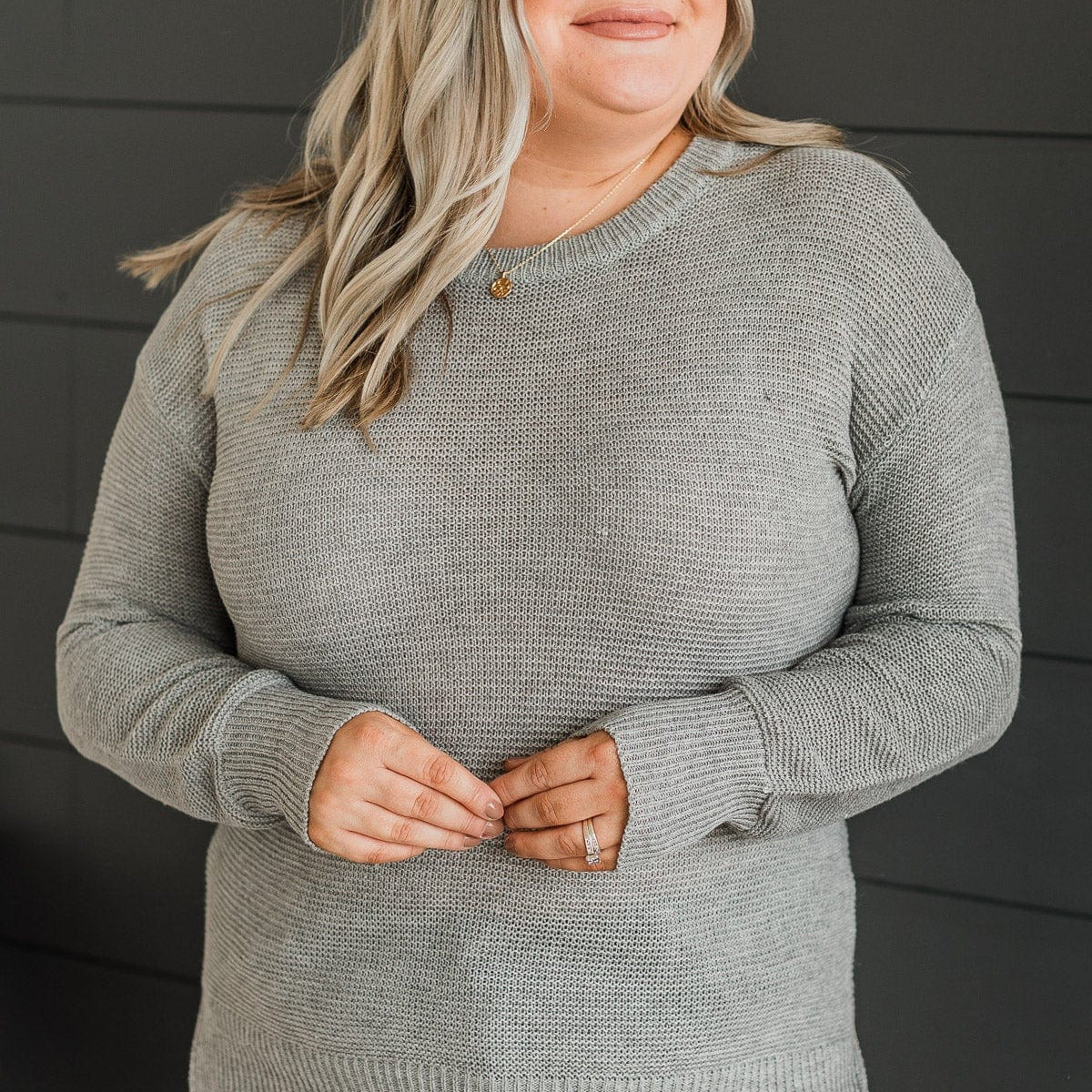 Be Fashionable Knit Sweater- Heather Grey – The Pulse Boutique