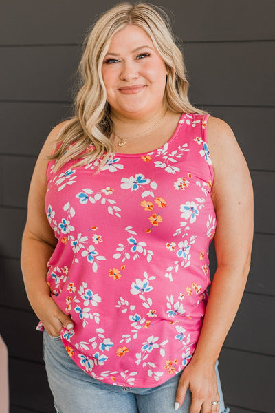 Make It Look Easy Floral Tank Top- Pink – The Pulse Boutique