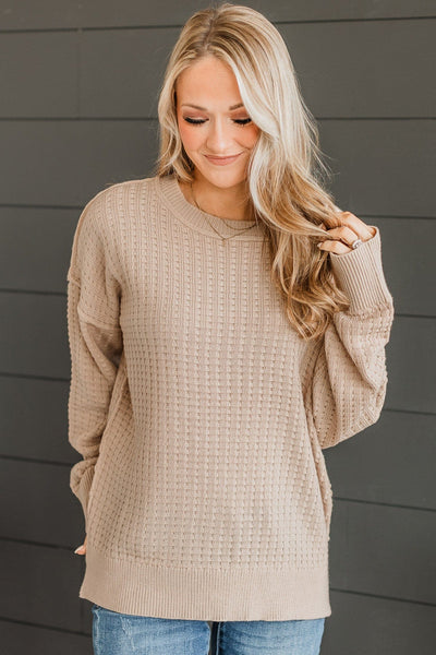 Highly Requested Knit Sweater- Beige – The Pulse Boutique